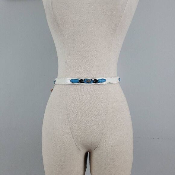 Circle Y | Accessories | Vtg Western White Circle Y Leather Thin ...